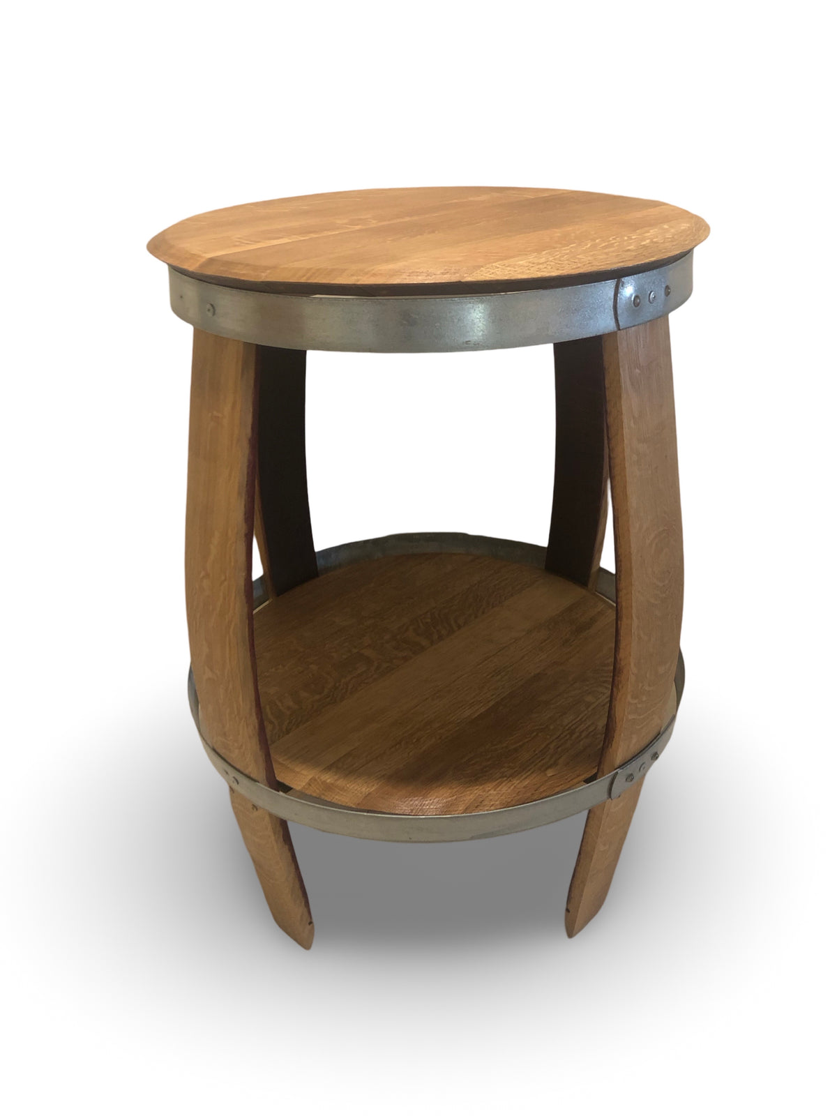 Round Barrel Bar Table With Shelf– Rustic Collections